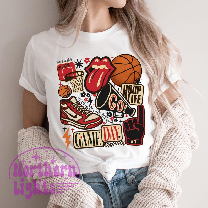 Red Basketball Collage PNG, Red and Black Basketball Png, Basketball ...