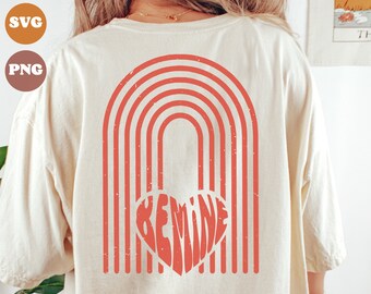 Retro Love Heart SVG and PNG, Love Heart Png Design, Valentine's Day ...