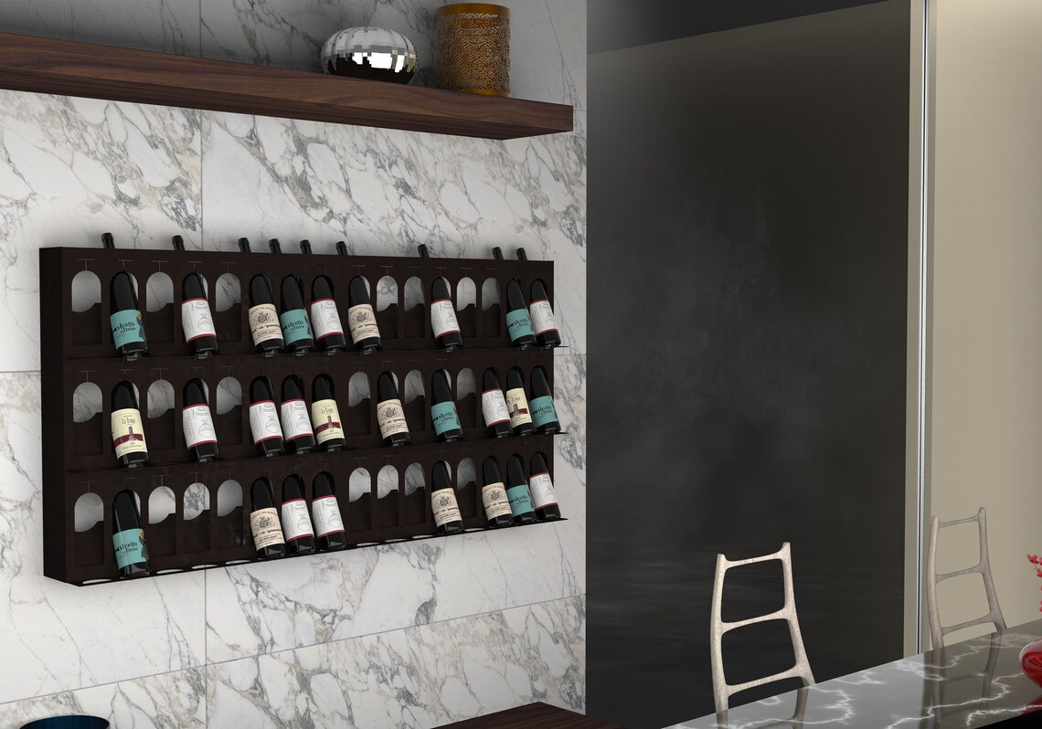 Modular Wall Bottle Holder 24 PCS 75x75x19 Corten LA01COR Wine - Etsy