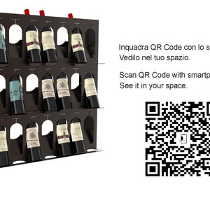 Modular Wall Bottle Holder 24 PCS 75x75x19 Corten LA01COR Wine Bar ...