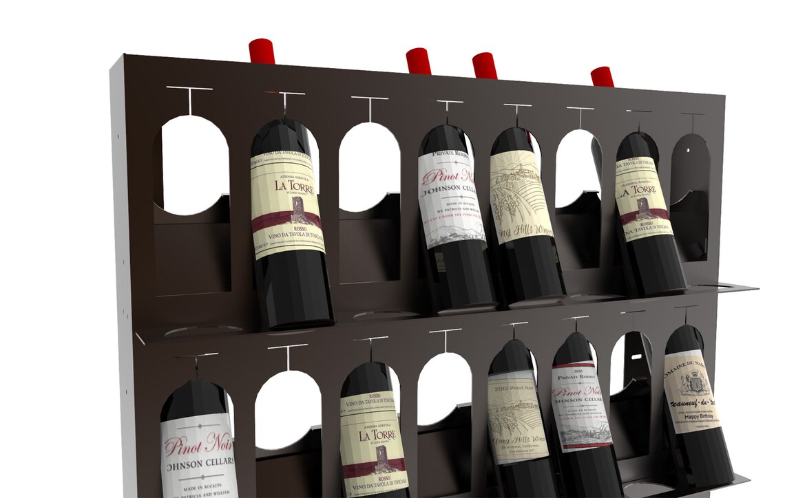 Modular Wall Bottle Holder 24 PCS 75x75x19 Corten LA01COR Wine - Etsy