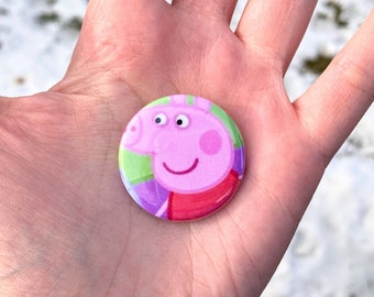 Peppa Pig Button Pin - Etsy