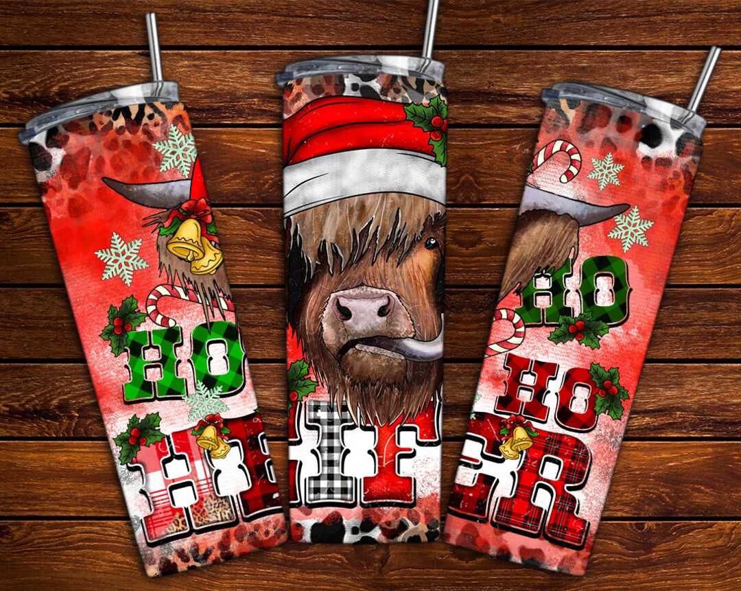 Christmas Heifer Tumbler Wrap, Ho Ho Heifer Png, Gift for Christmas ...