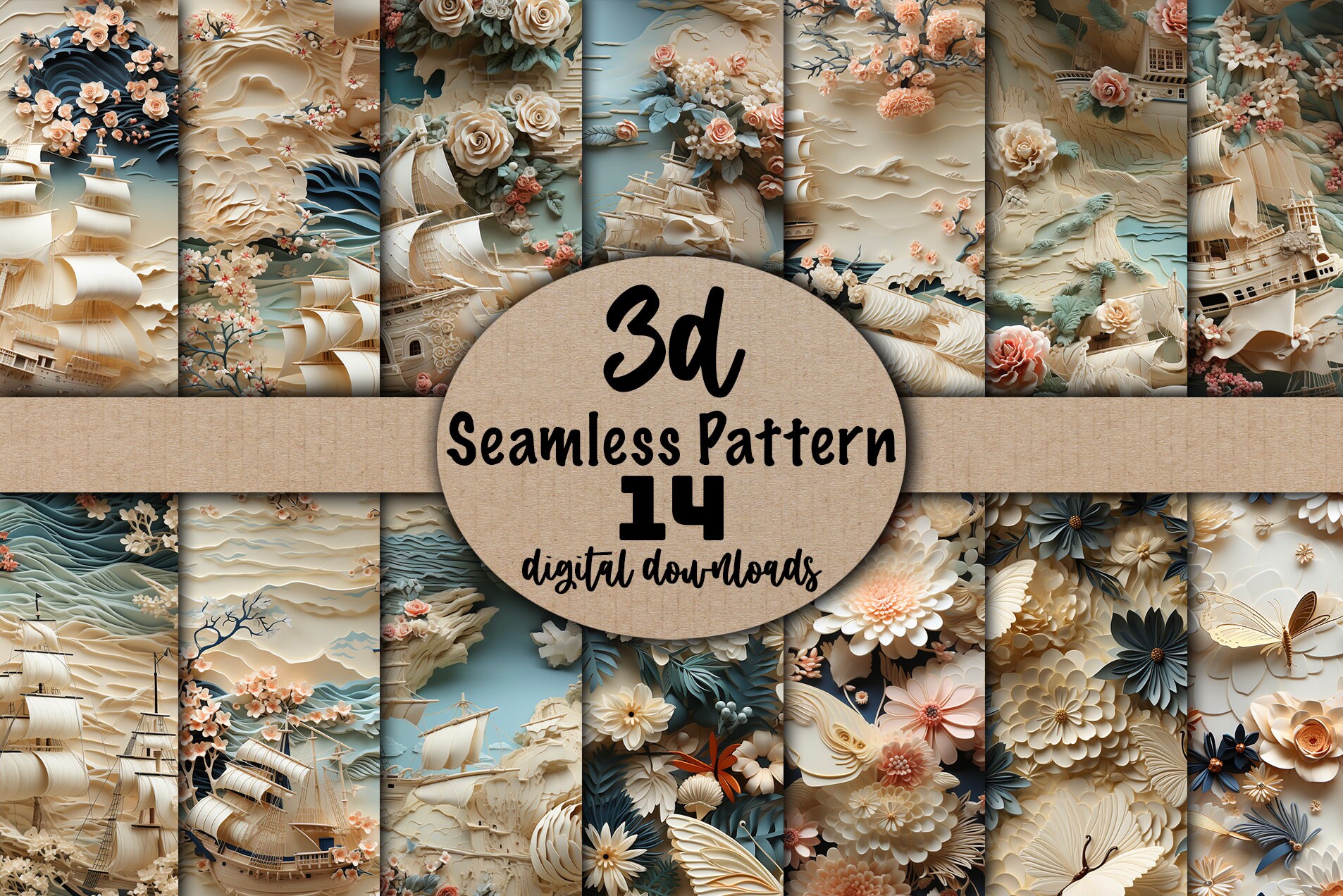 3d Digital Paper,seamless 3 D Digital Pattern,scrapbooking Paper ...