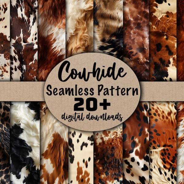 Cowhide Textures Digital - Etsy