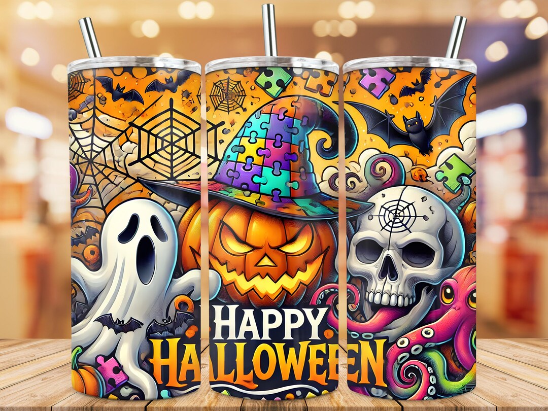 Halloween Autism Tumbler PNG, Autism Png, Halloween Tumbler Png ...