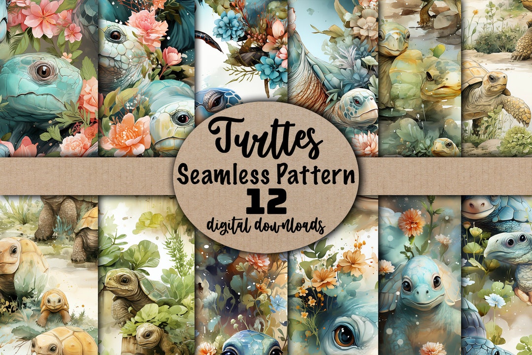 Sea Turtle Digital Seamless Pattern File Papers Sublimation Sublimate ...