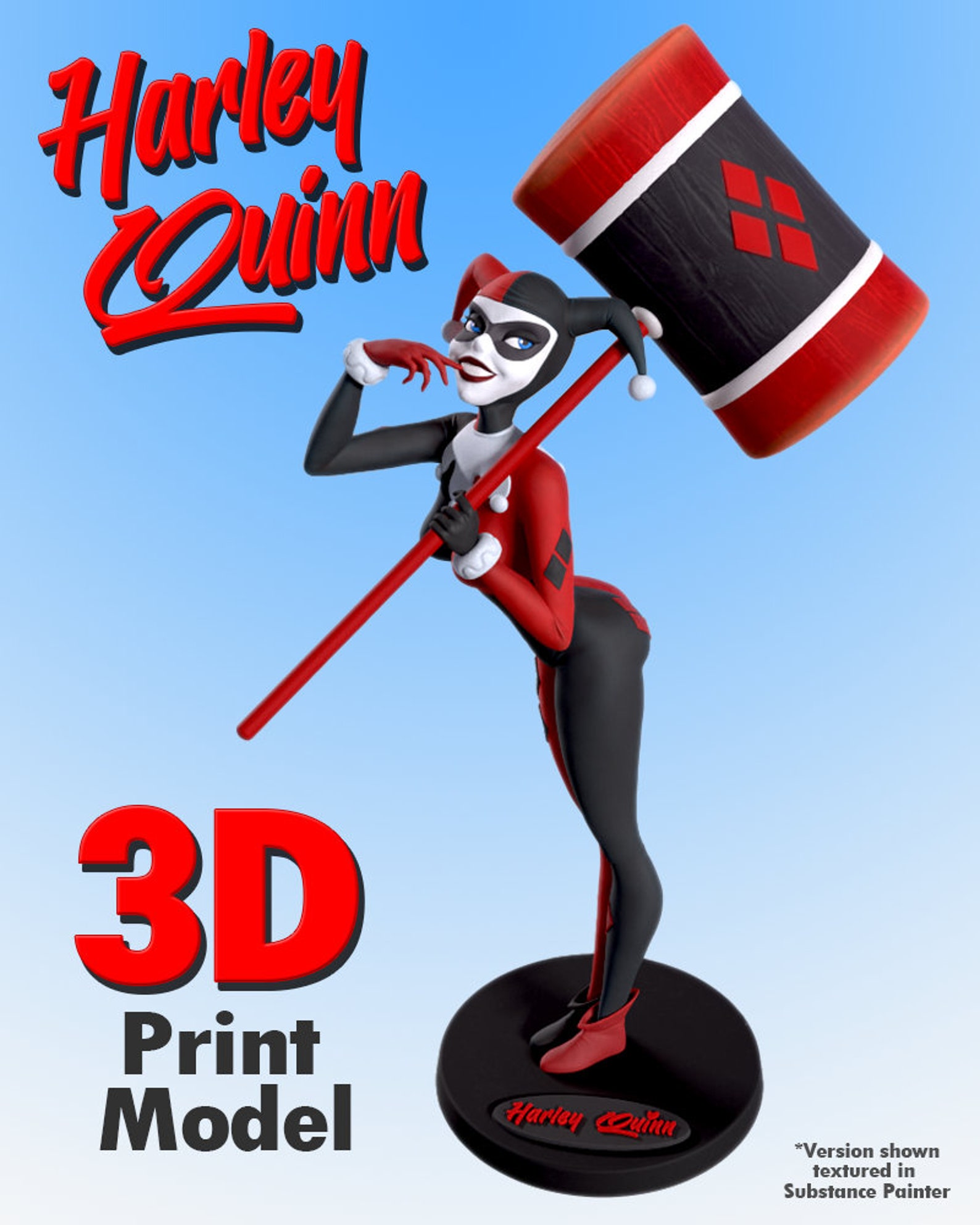 Harley Quinn - 3D Print Model (STL) - Etsy
