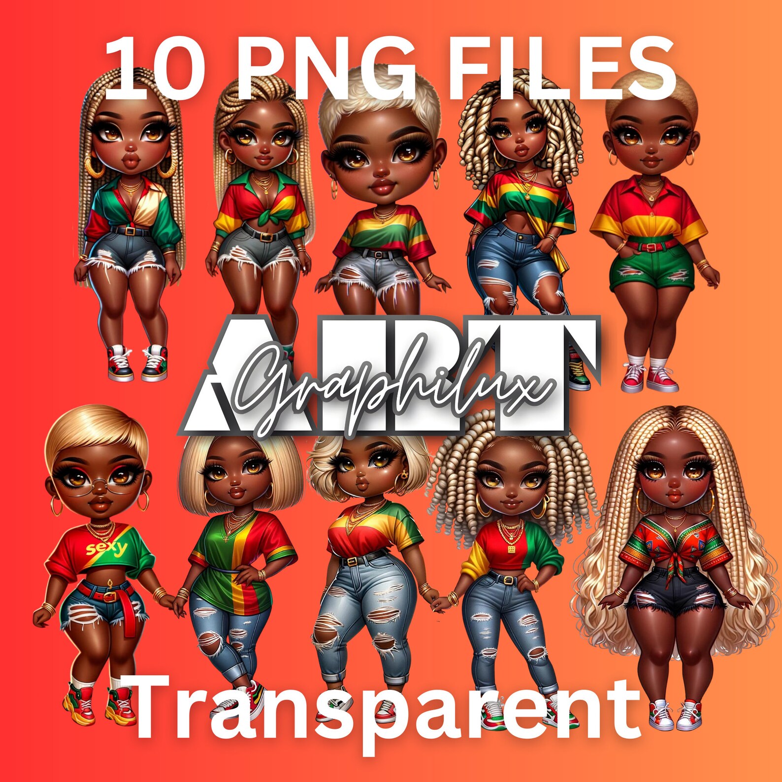 10 Black History African American Chibi Clipart Bundle - Etsy UK
