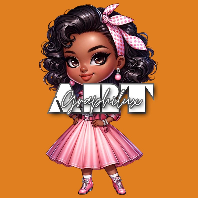 50s Fashion Clipart African American Grease Inspired Clipart ...