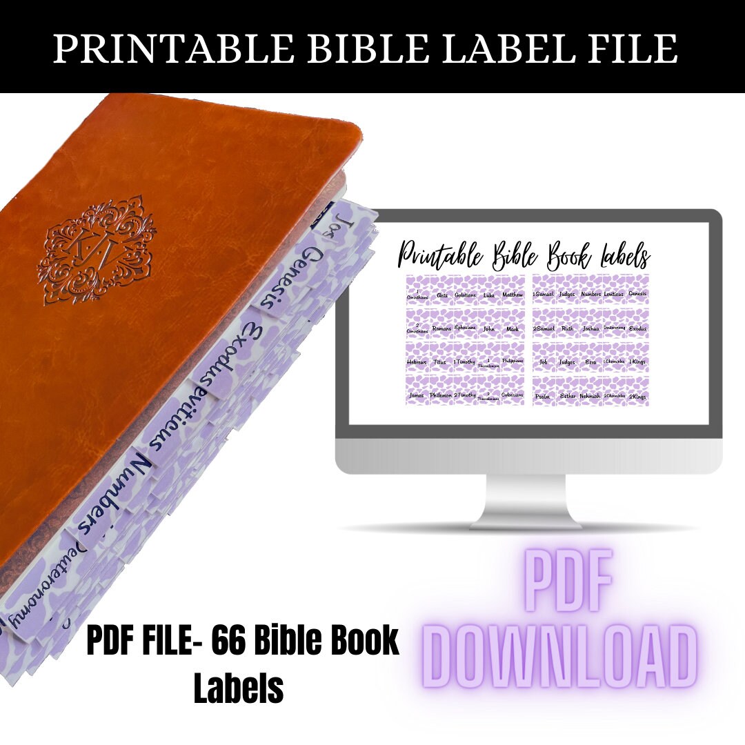 Cow Print Bible Label Printable File - Etsy