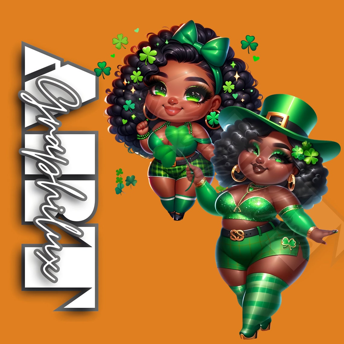 St. Patrick’s Day Chibi Clipart Sublimation Planner Journal Clipart - Etsy