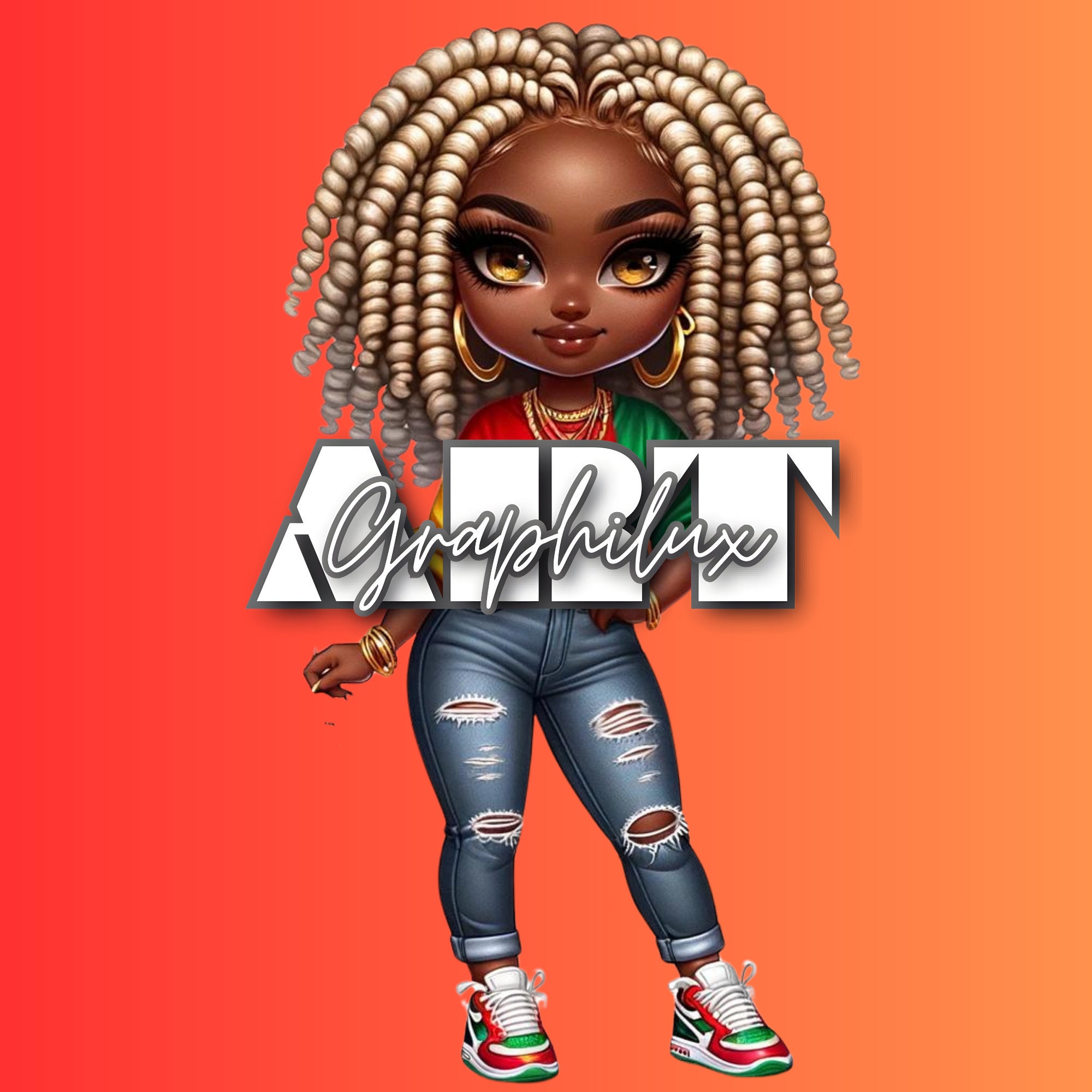 10 Black History African American Chibi Clipart Bundle - Etsy