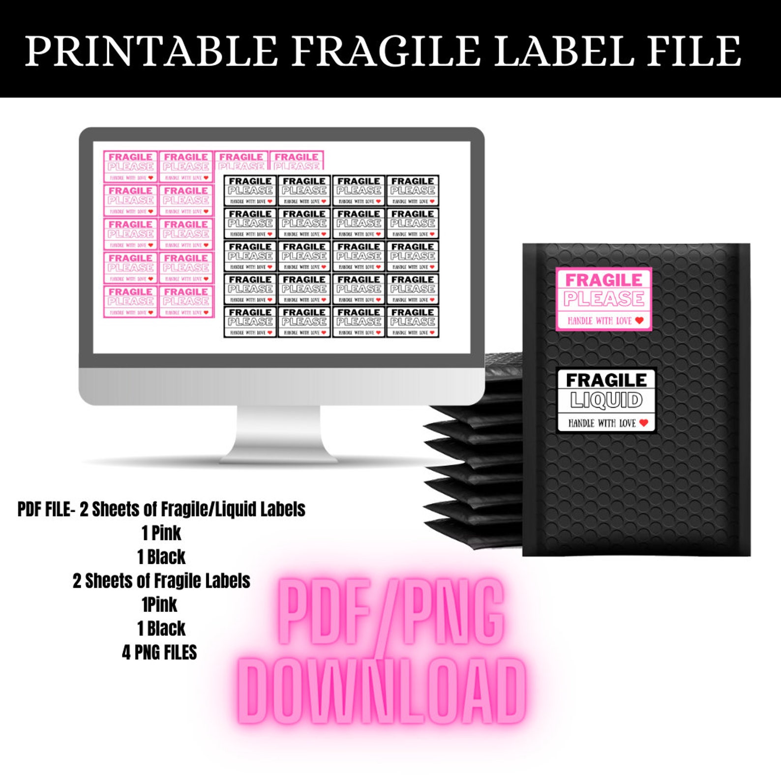 Fragile Label Printable File - Etsy