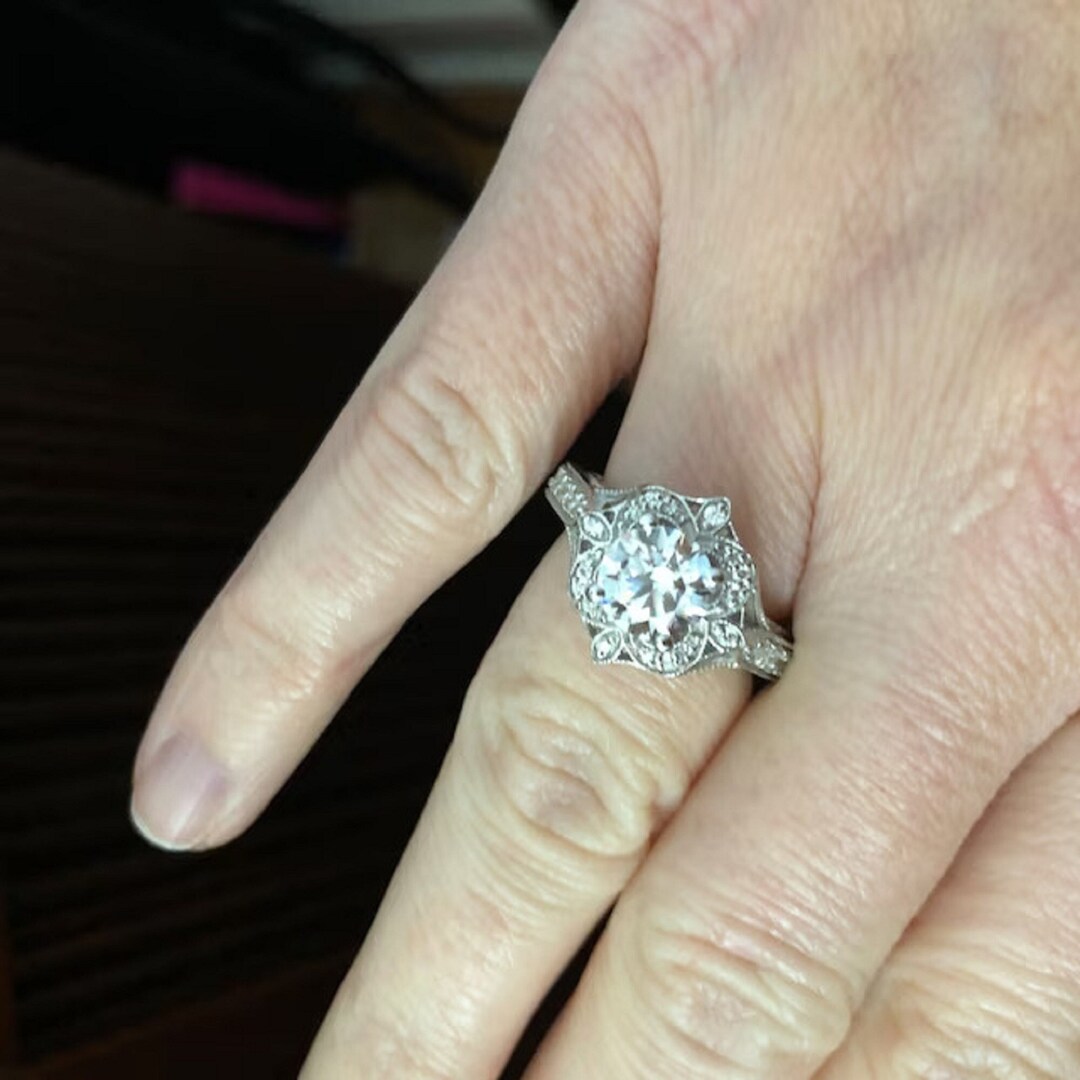 1890s Antique 2.10 Ct Old European Diamond Wedding Engagement Ring in ...