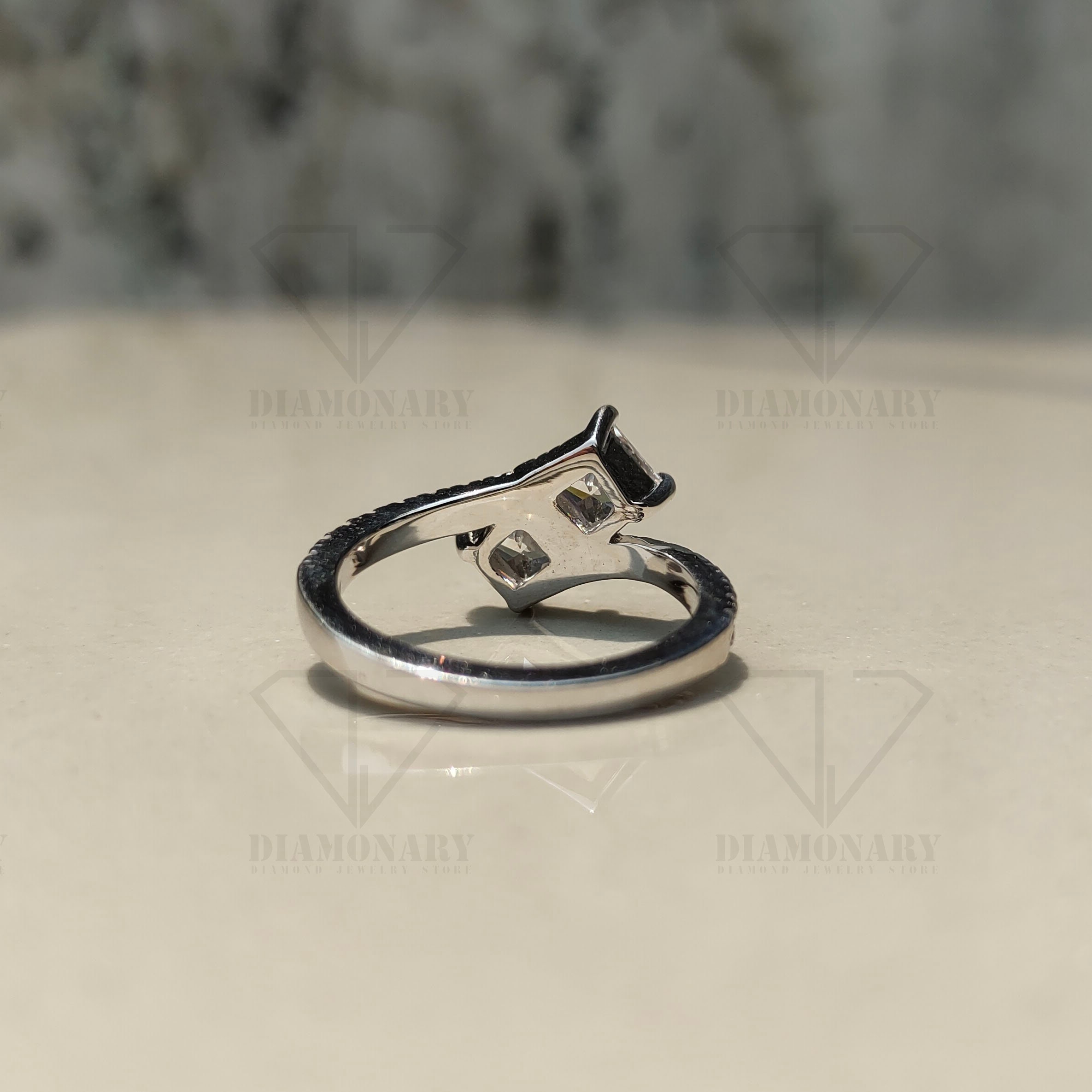 Together Forever Ring, White Gold Ring, Princess Cut Diamond Ring, 925 ...