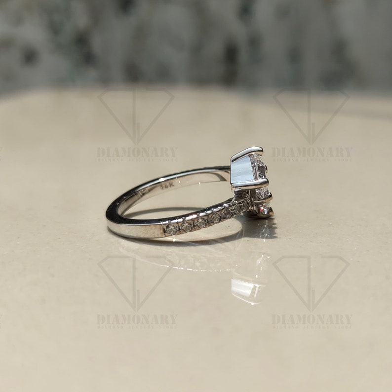 Together Forever Ring, White Gold Ring, Princess Cut Diamond Ring, 925 ...