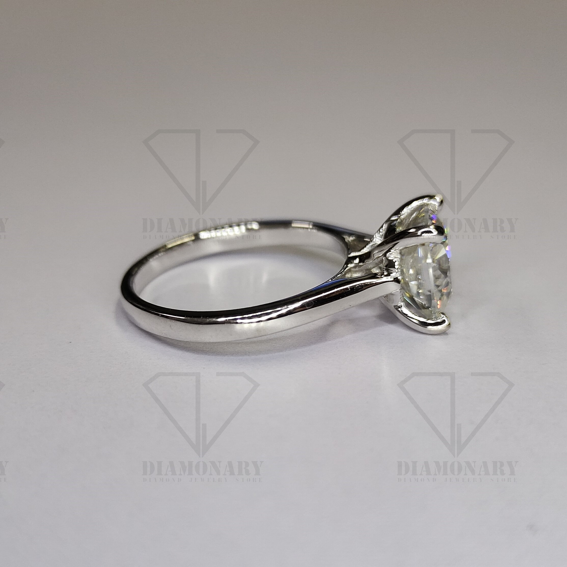 White Moissanite Ring, 935 Argentium Silver Ring, White Cushion Cut ...