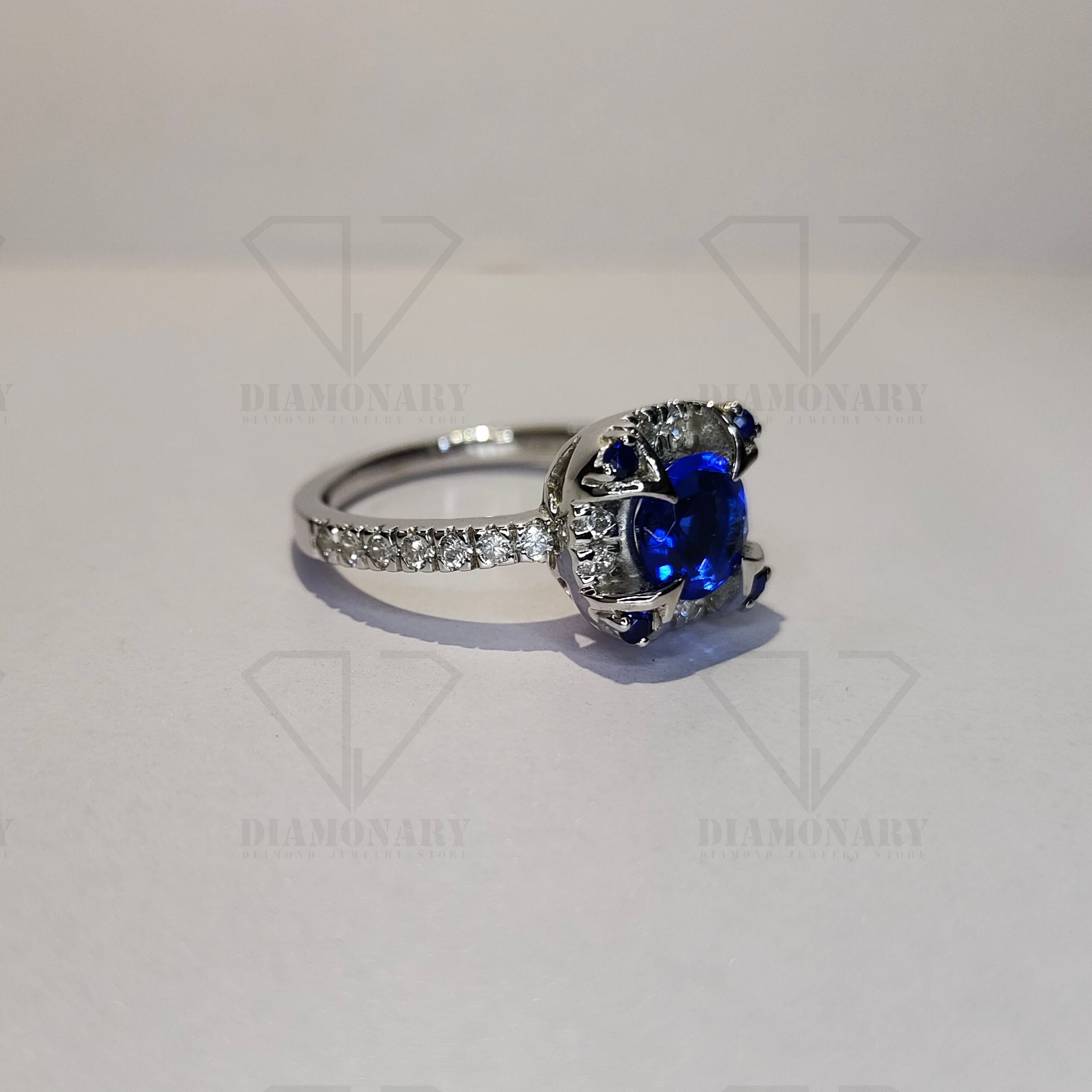 1890s Antique Art Deco 1ct Round Blue Sapphire & Diamond Vintage ...