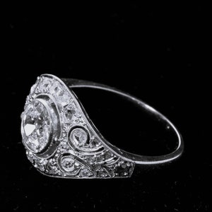 1890s Era Art Deco Vintage 3.85cts Diamond Antique Engagement Ring, 935 ...