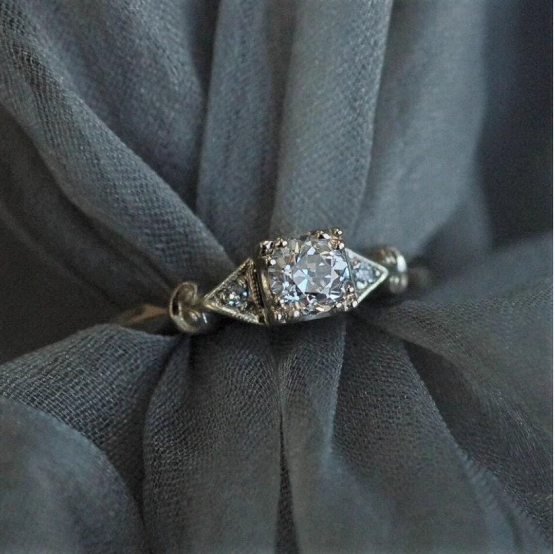 1890s Antique Engagement Ring, Art Deco 935 Argentium Silver Ring ...