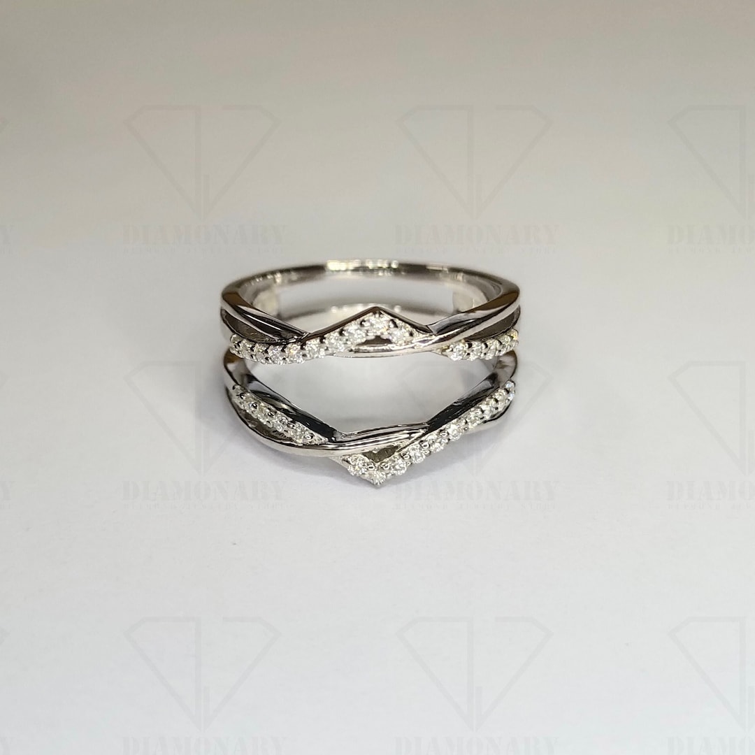 Women's Fine Jewelry 0.30ct White Diamond Solitaire Ring Wrap Enhancer ...