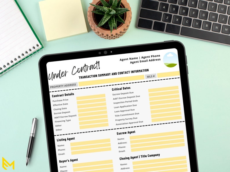 Under Contract Real Estate Checklist Editable Canva Template RE Agents ...