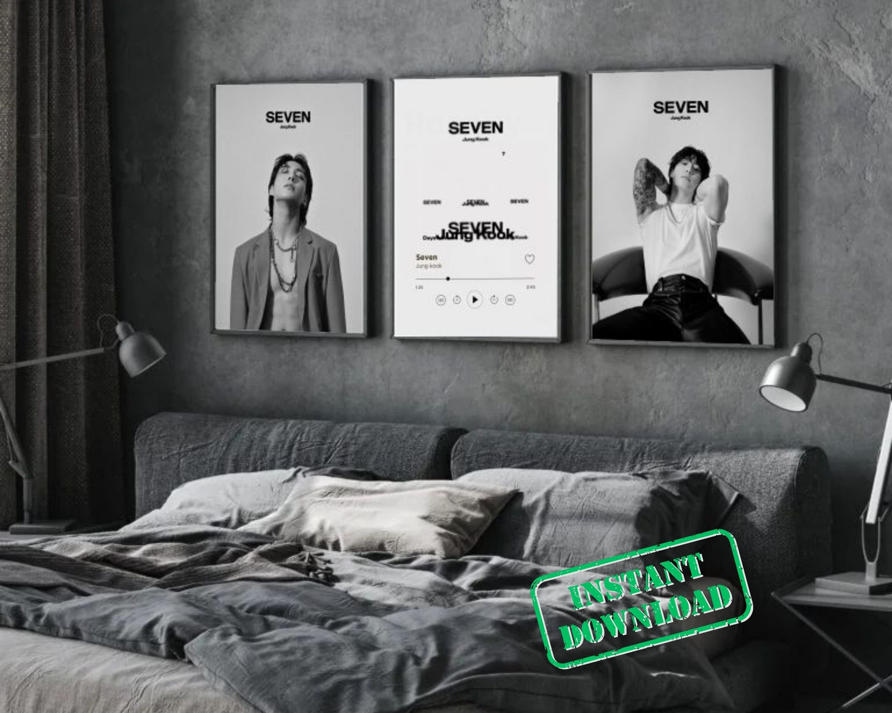 Jungkook BTS Poster Set BTS Jungkook Seven Inspired Digital - Etsy