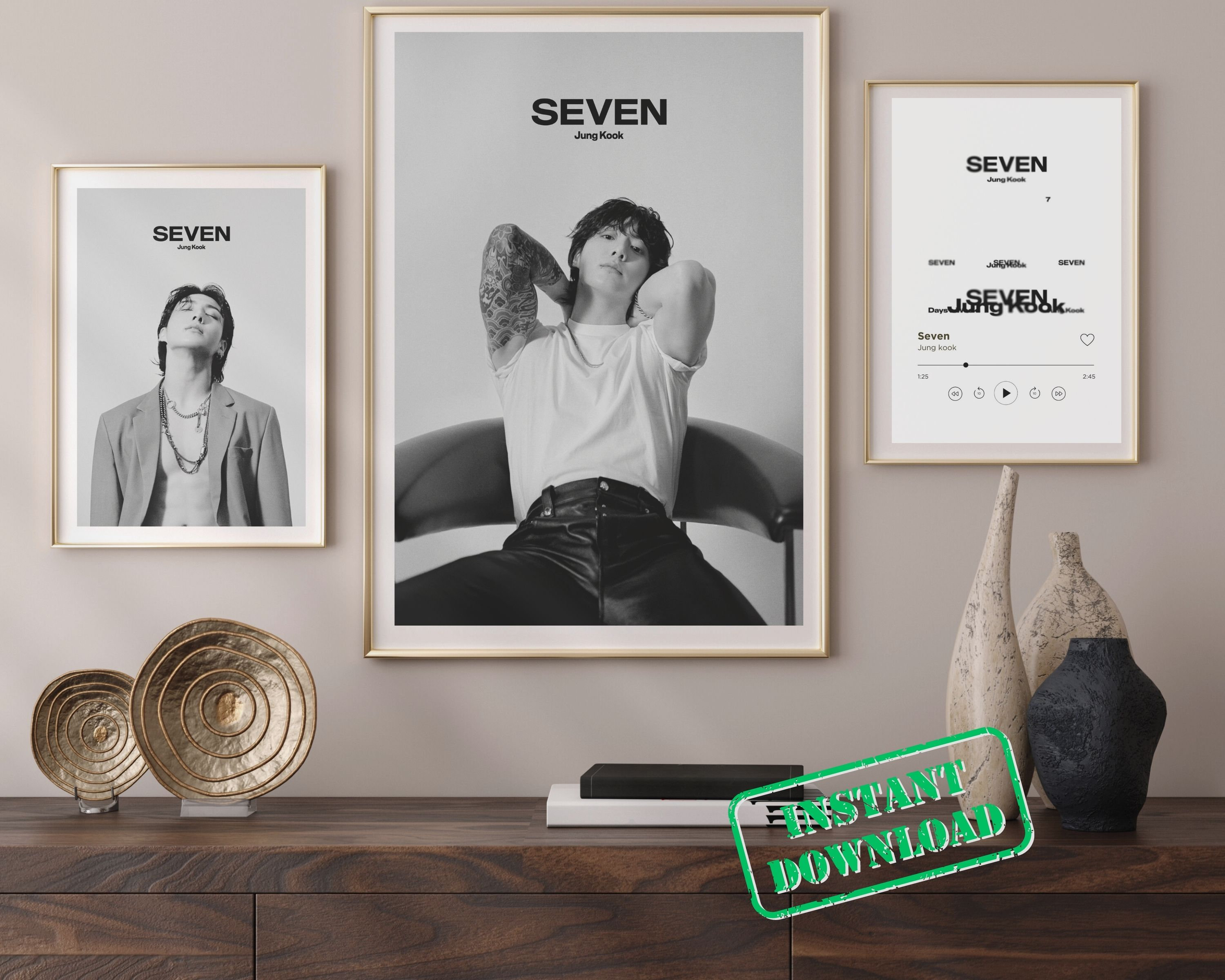 Jungkook BTS Poster Set BTS Jungkook Seven Inspired Digital - Etsy