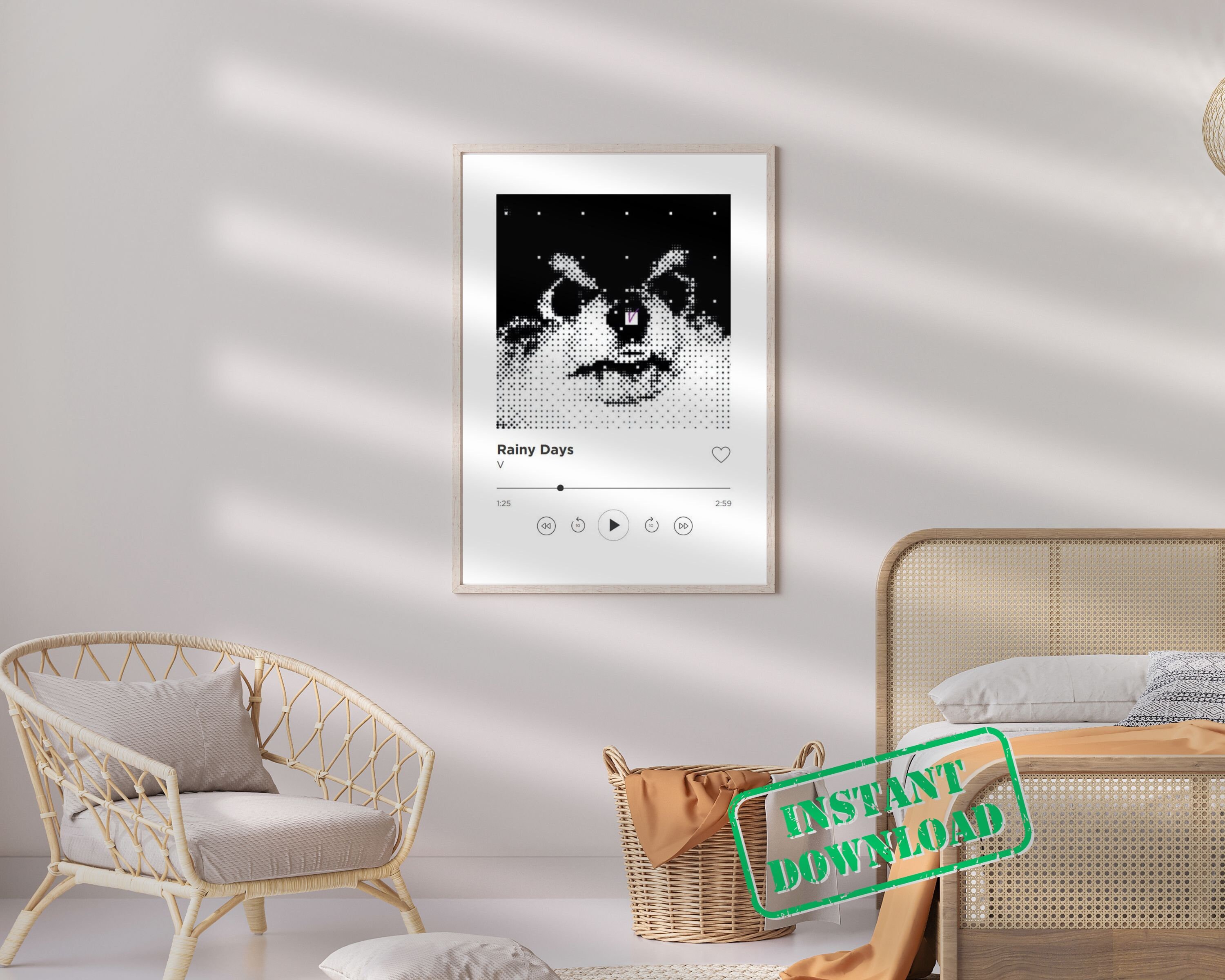 BTS V Spotify Poster Rainy Days BTS Kim Taehyung Layover Inspired ...