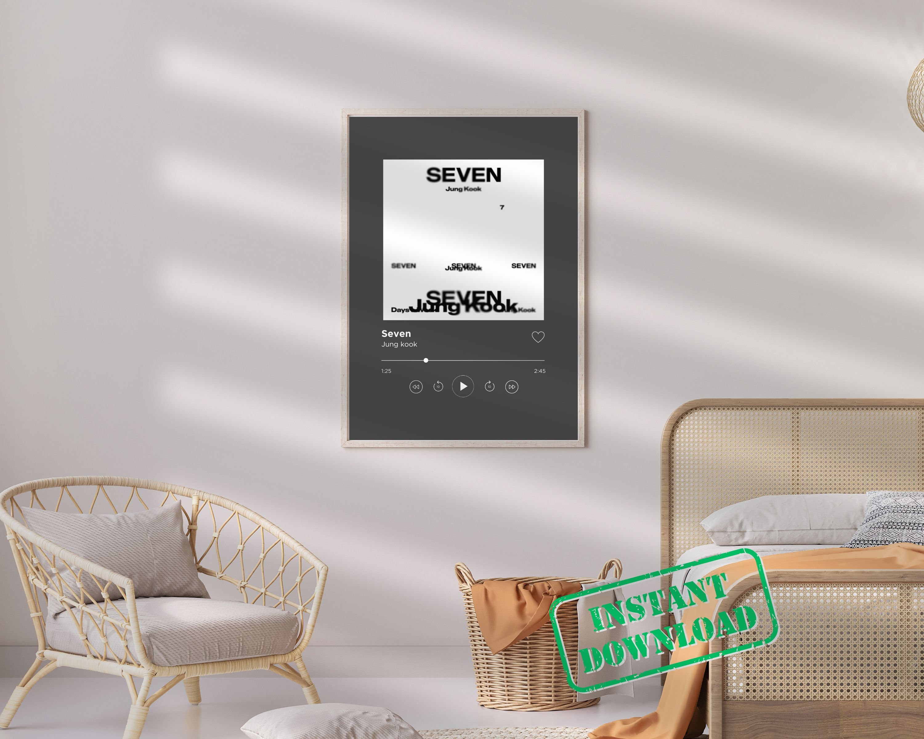 Jungkook BTS Poster Set BTS Jungkook Seven Inspired Poster - Etsy