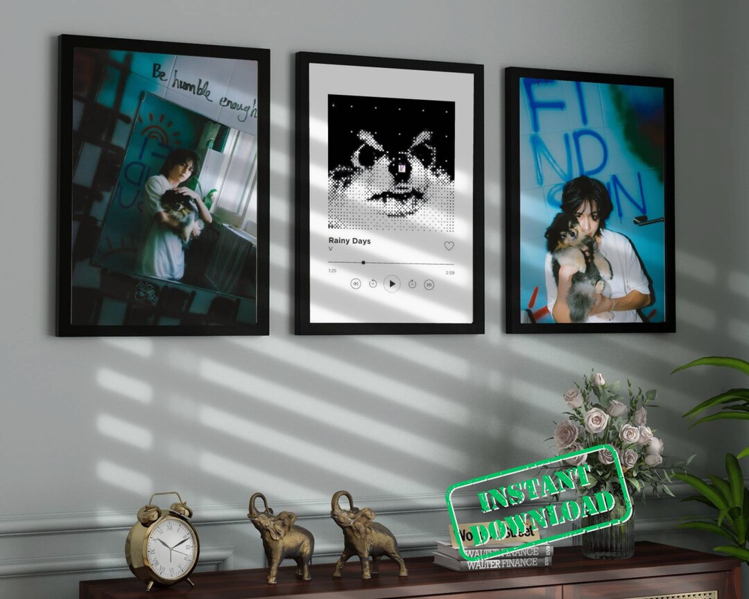 BTS V Spotify Poster Rainy Days BTS Kim Taehyung Layover Inspired ...