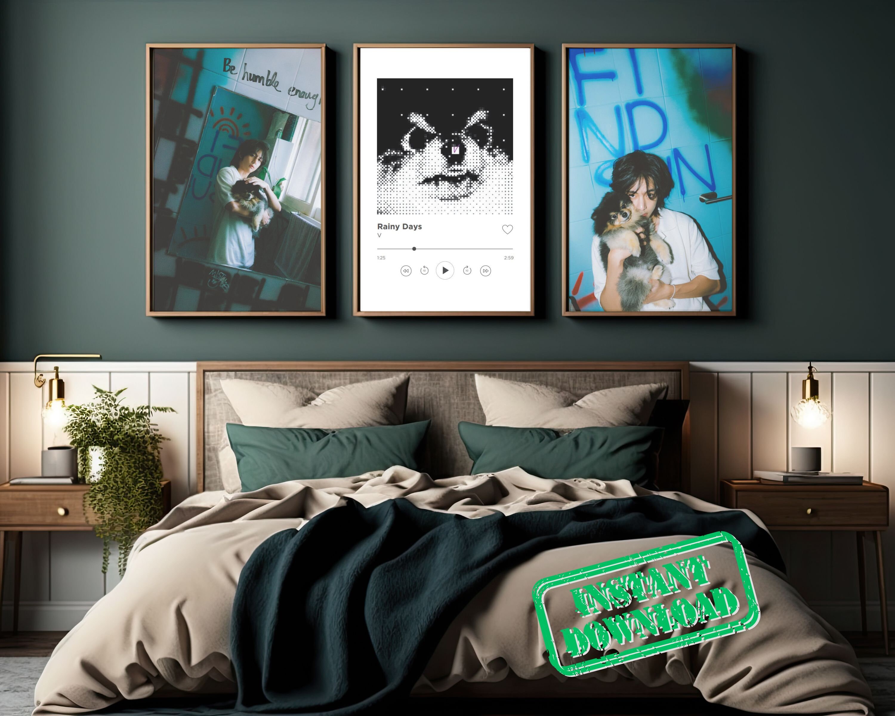 BTS V Spotify Poster Rainy Days BTS Kim Taehyung Layover Inspired ...