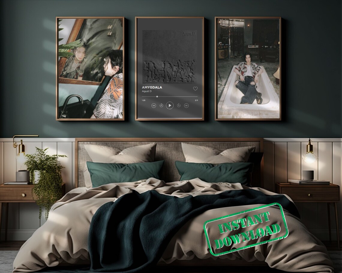 Agust D BTS Poster Set Suga BTS Agust Amygdala Inspired - Etsy