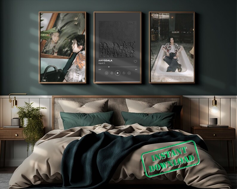 Agust D BTS Poster Set Suga BTS Agust Amygdala Inspired Digital ...