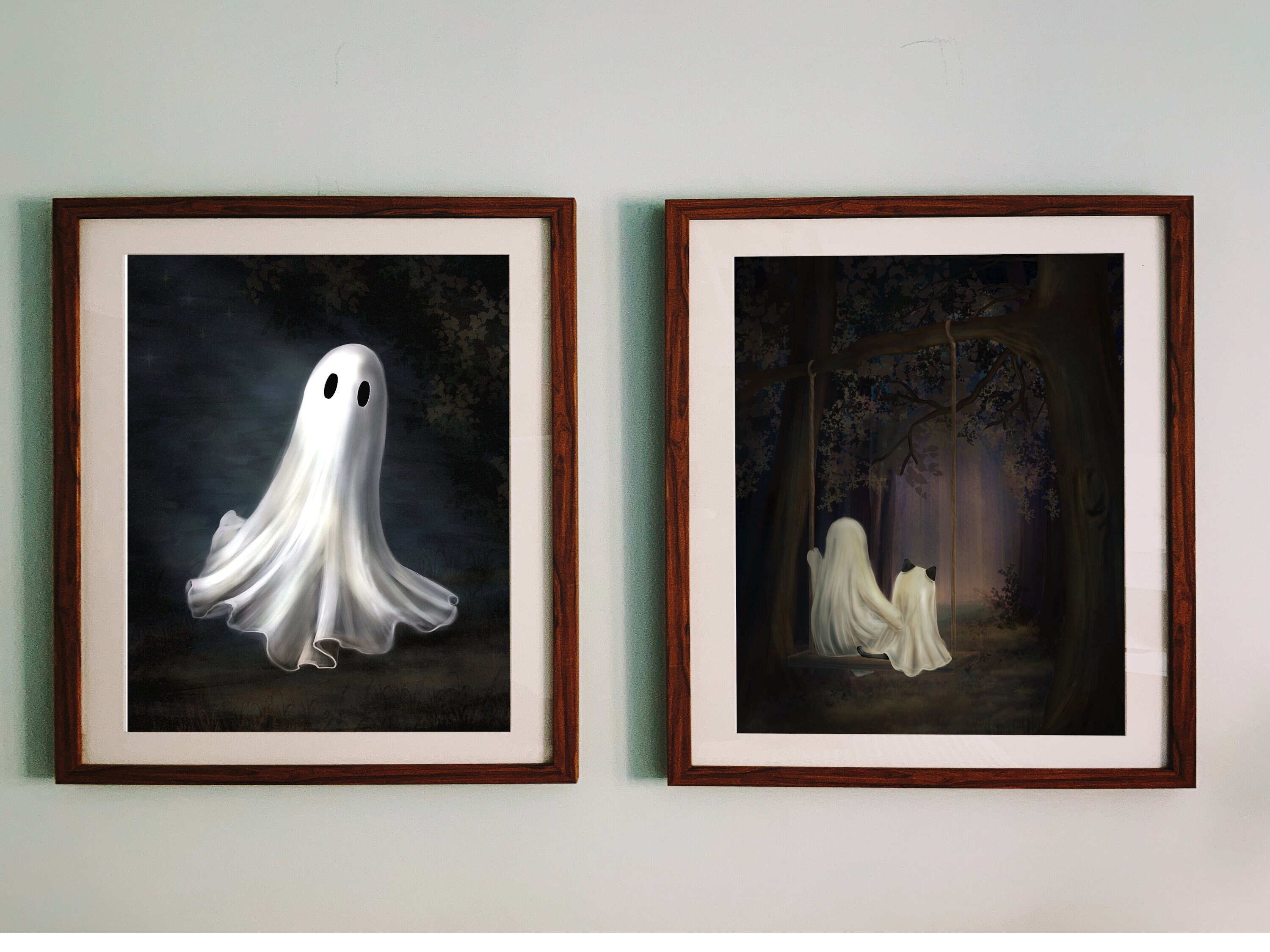 Ghost Painting PRINTABLE Art Print, Halloween Decor Abstract, Download ...