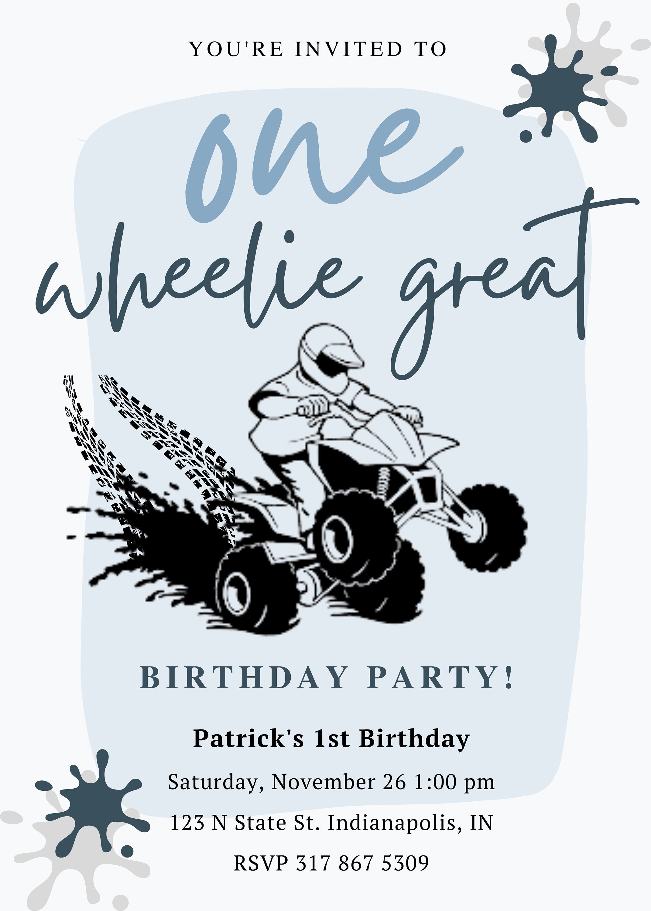 ATV Theme 1st Birthday Invitation Editable Print - Etsy