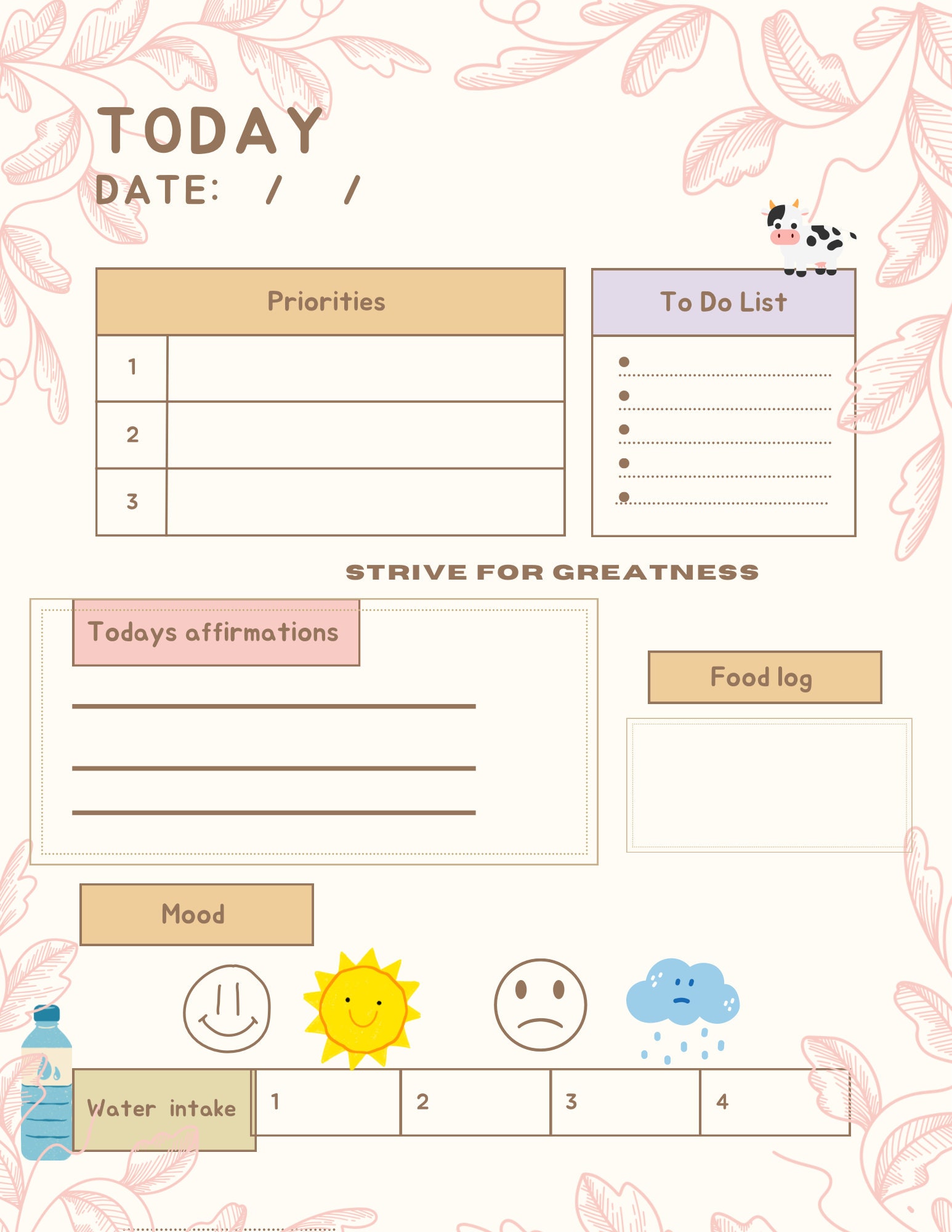 Printable / Downloadable Every Day Journal Entry - Etsy