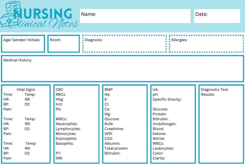 Nursing Report Template - Etsy