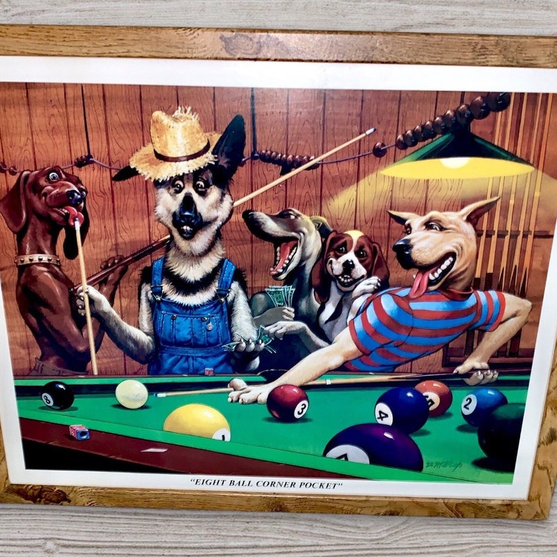 Dogs Playing Pool - Etsy