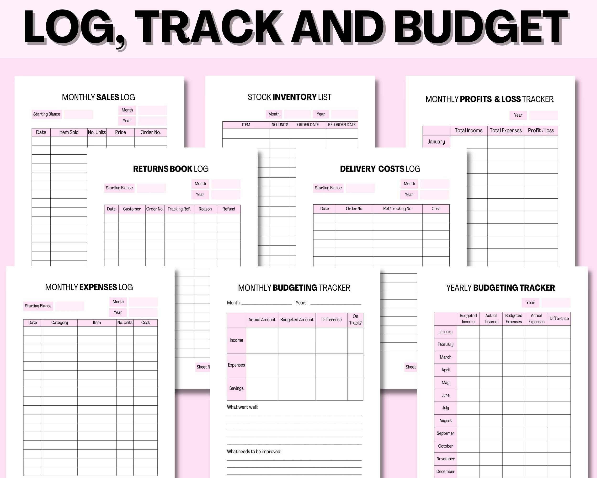 Editable Financial Budgeting Planner Income Tracker Sales Tracker ...