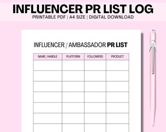 Printable Pr List - Etsy