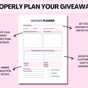 Giveaway Planner and Tracker | Plan Social Media Giveaways | Small ...