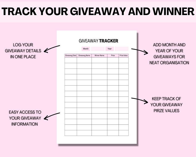 Giveaway Planner and Tracker | Plan Social Media Giveaways | Small ...