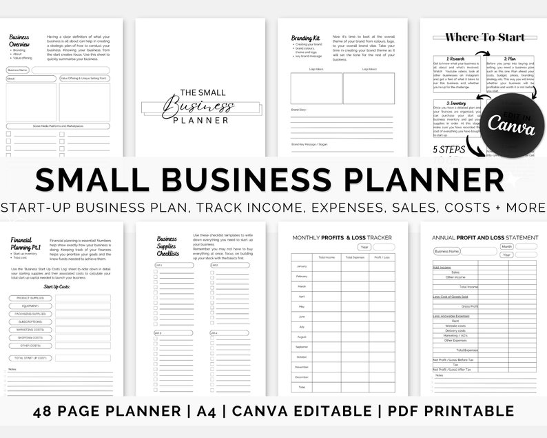 Business Planner Printable Sales Tracker Income Expense Tracker Budget ...