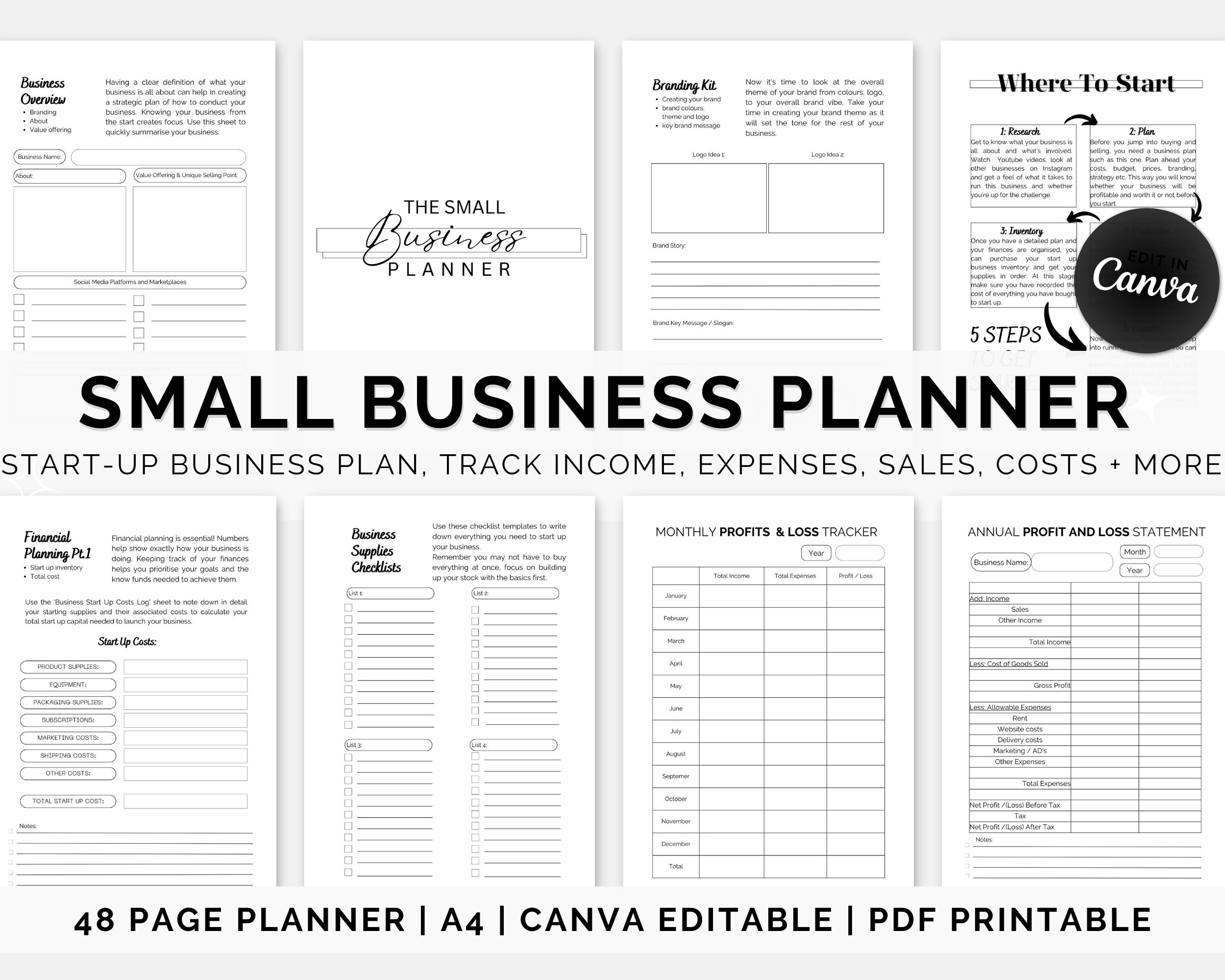 Business Planner Printable Sales Tracker Income Expense Tracker Budget ...