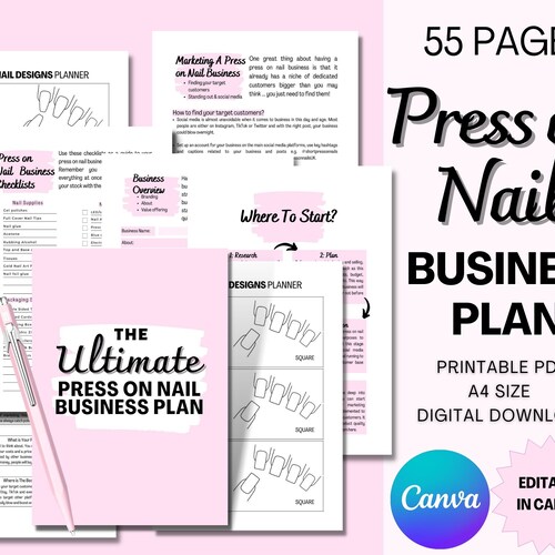 Press on Nail Business Plan Bundle Pink Nail Business Launch - Etsy