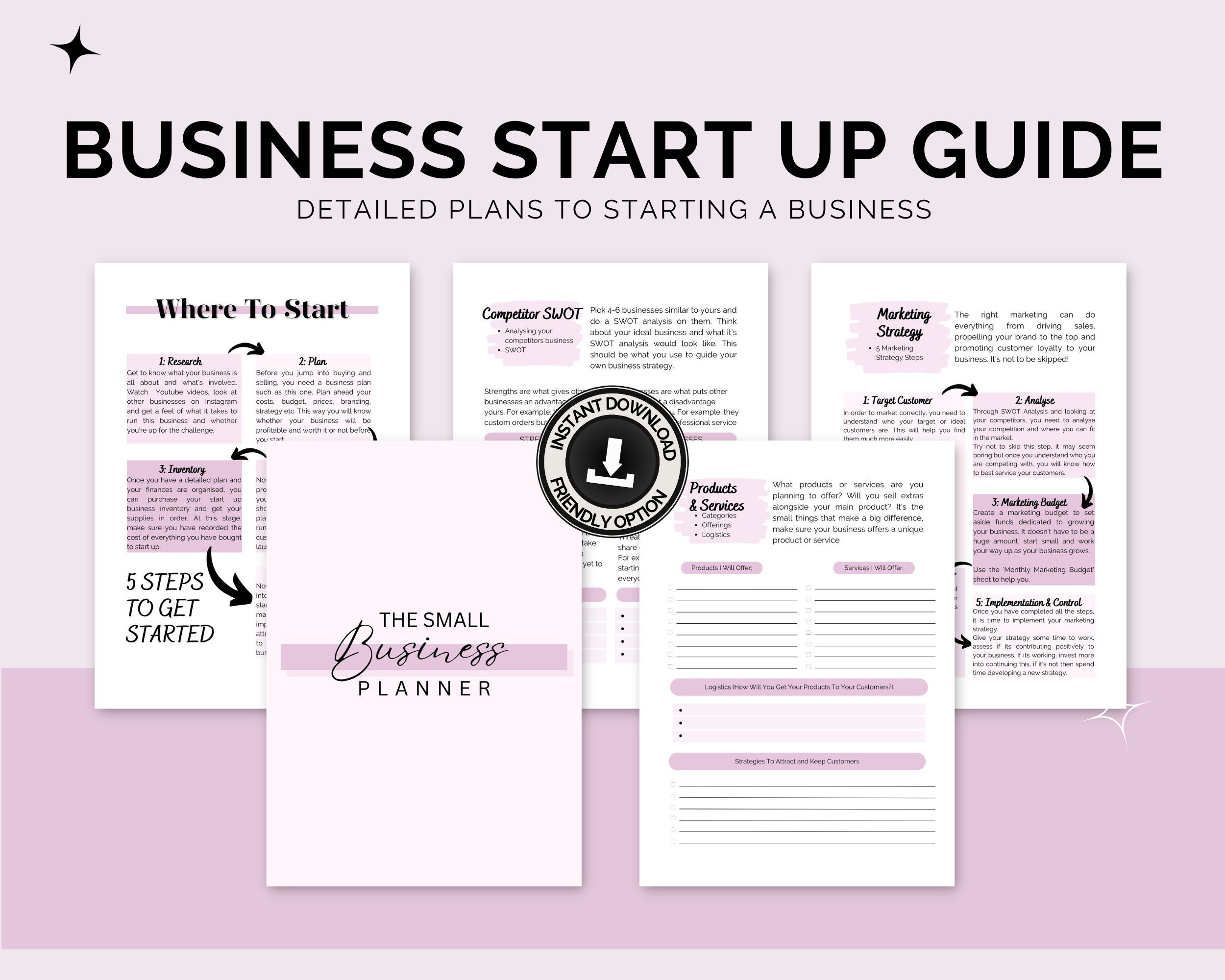 Business Plan Printable Business Planner Budget Finance Planner ...