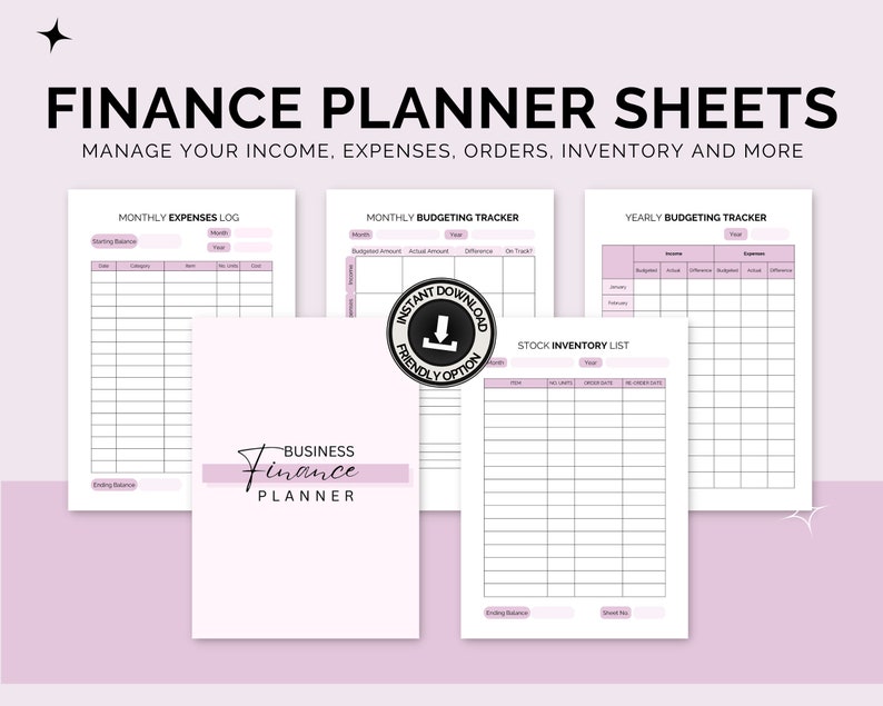 Business Plan Printable Business Planner Budget Finance Planner ...
