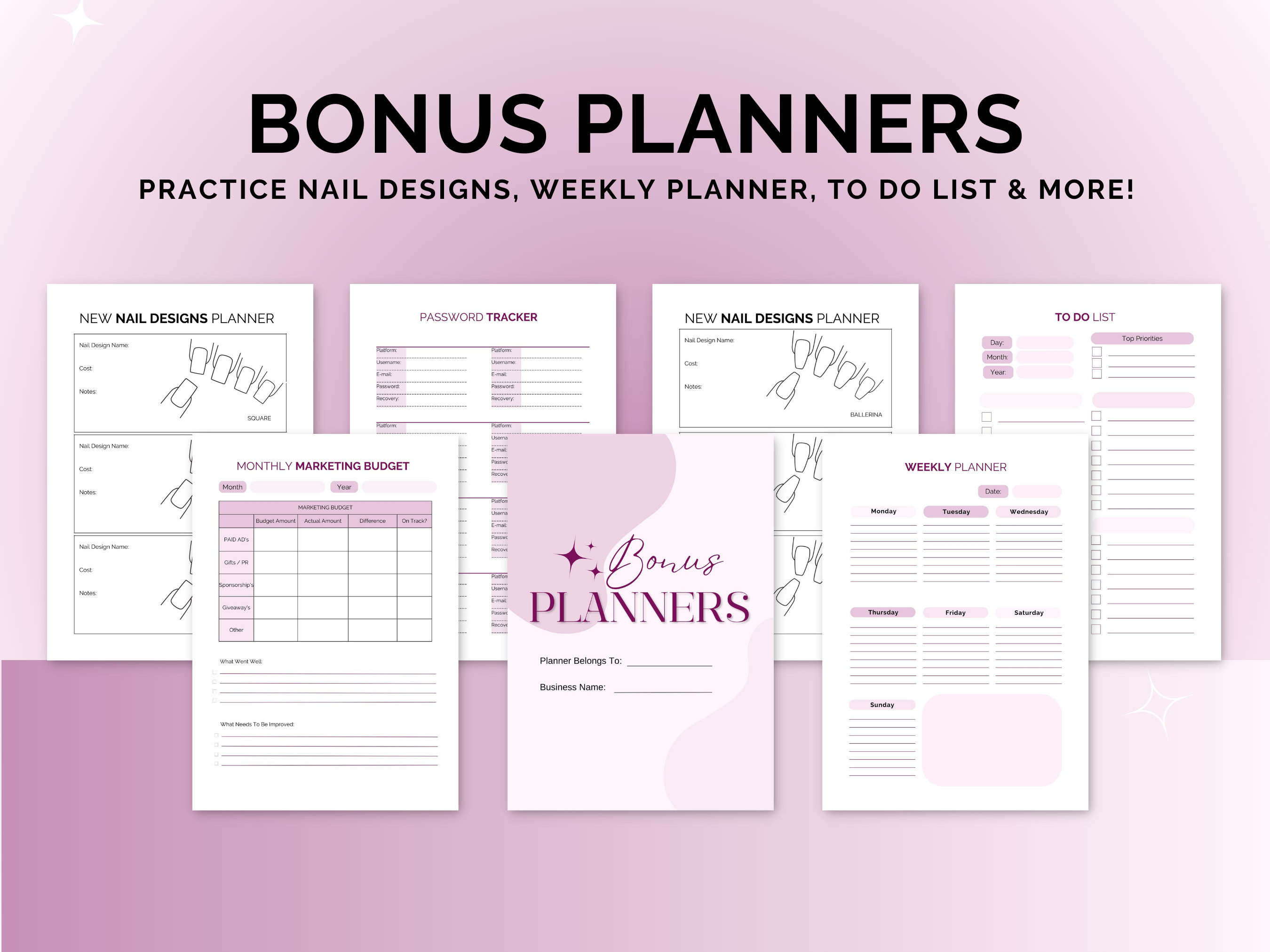 Press on Nail Business Plan Bundle Purple Nails Business Launch Plan ...